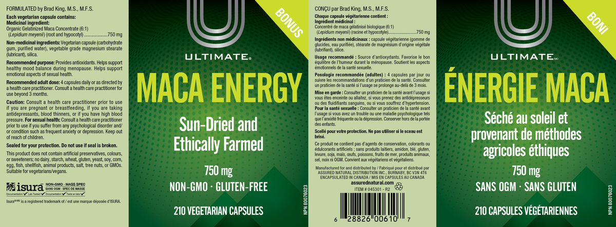 MACA ENERGY 750 MG 210 CAPS ULTIMATE – Ave Maria Health