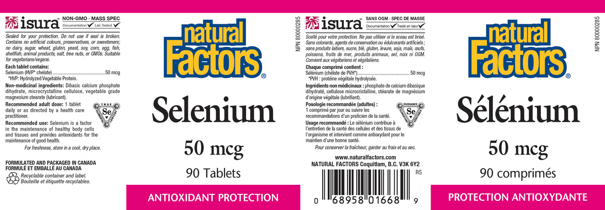 SELENIUM 50 MCG 90 TABS NATURAL FACTORS – Ave Maria Health