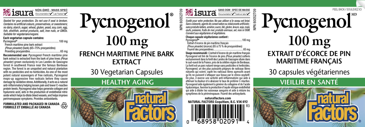 PYCNOGENOL PINE BARK EXTRACT 100 MG 30 CAPS NATURAL FACTORS – Ave Maria ...