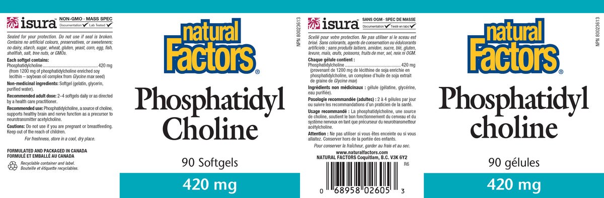 PHOSPHATIDYL CHOLINE 90 CAPS NATURAL FACTORS – Ave Maria Health
