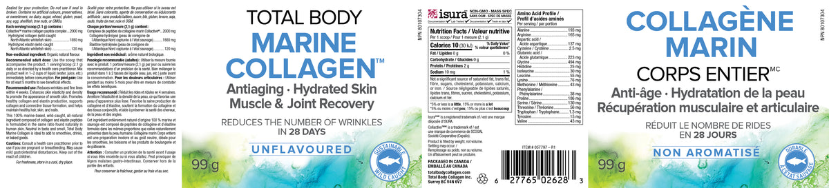TOTAL BODY MARINE COLLAGEN UNFLAVOURED 99 G NATURAL FACTORS – Ave Maria ...