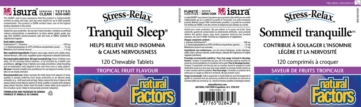 TRANQUIL SLEEP 120 TABS NATURAL FACTORS – Ave Maria Health