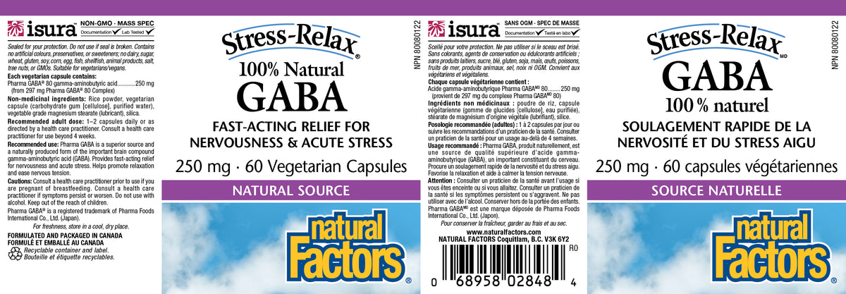 GABA 250 MG 60 CAPS NATURAL FACTORS – Ave Maria Health