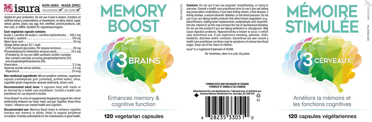 MEMORY BOOST 120 VCAPS 3 BRAINS – Ave Maria Health