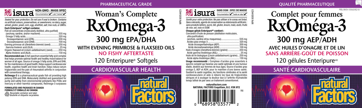 WOMEN'S COMPLETE RXOMEGA-3 300 MG 120 SOFTGELS NATURAL FACTORS – Ave ...