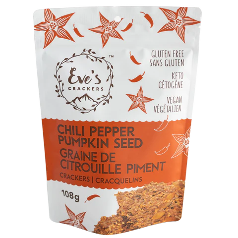 CHILI PEPPER PUMPKIN SEED CRACKERS 108 G EVE'S CRACKERS – Ave Maria Health