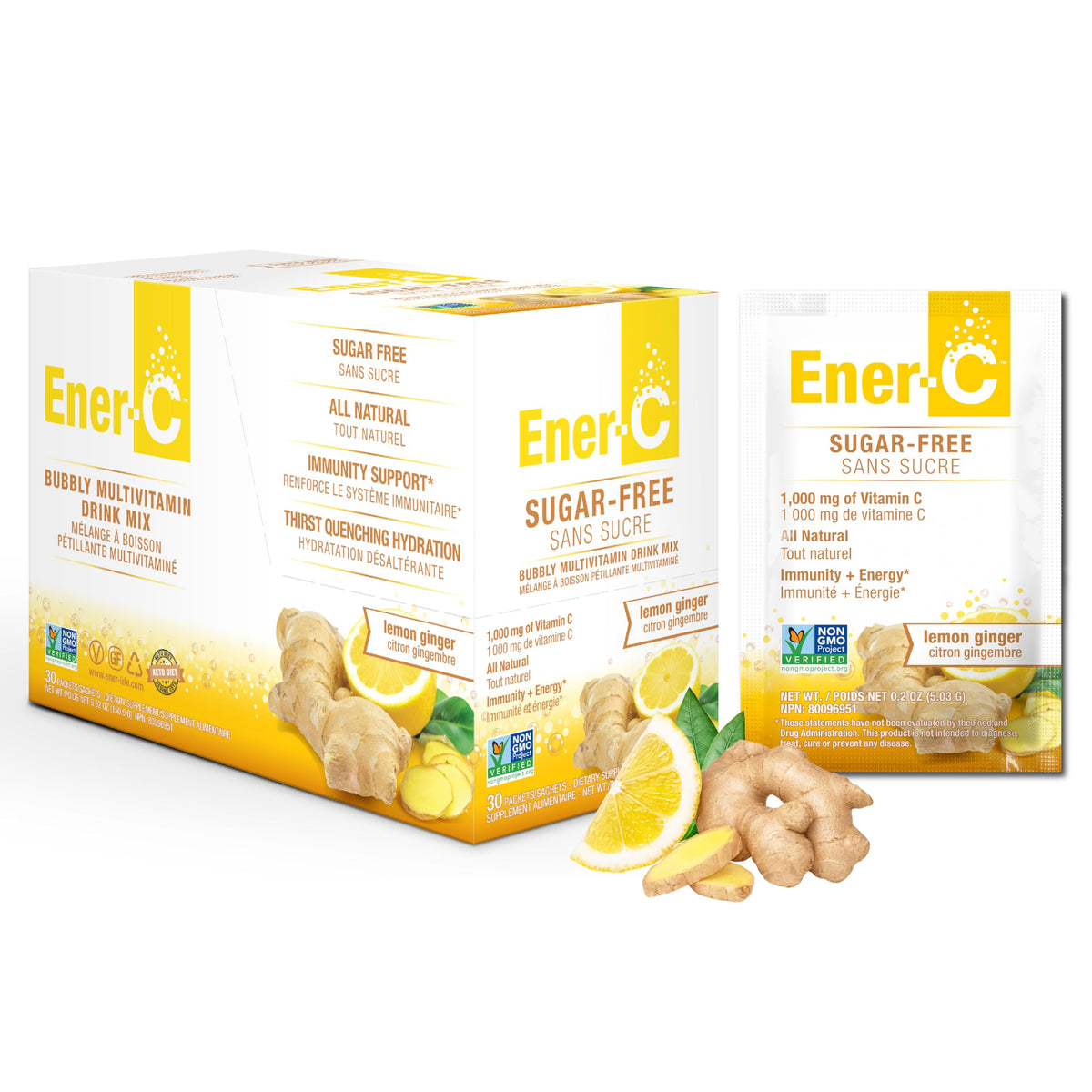 ENER-C SUGAR FREE LEMON GINGER 30 PACKS – Ave Maria Health