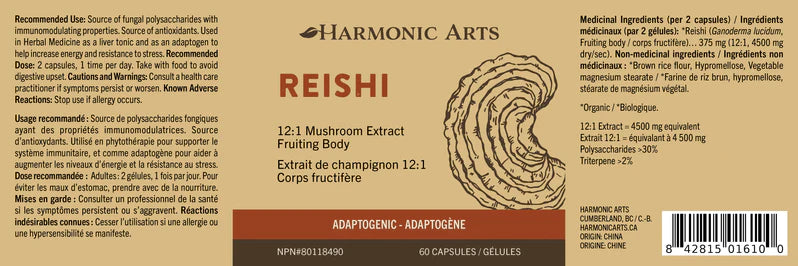 REISHI ADAPTOGENIC 60 CAPS HARMONIC ARTS – Ave Maria Health