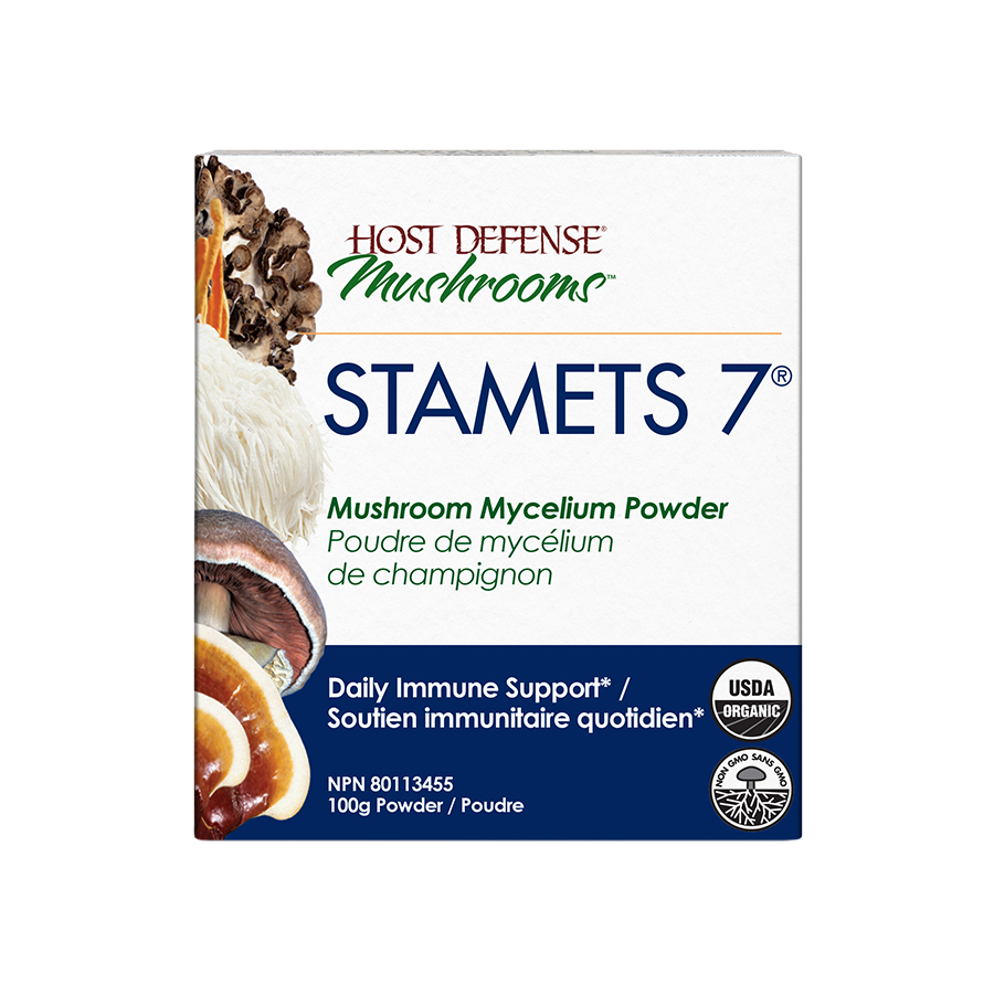 STAMETS 7 MUSHROOM MYCELIUM POWDER 100 G HOST DEFENSE – Ave Maria Health