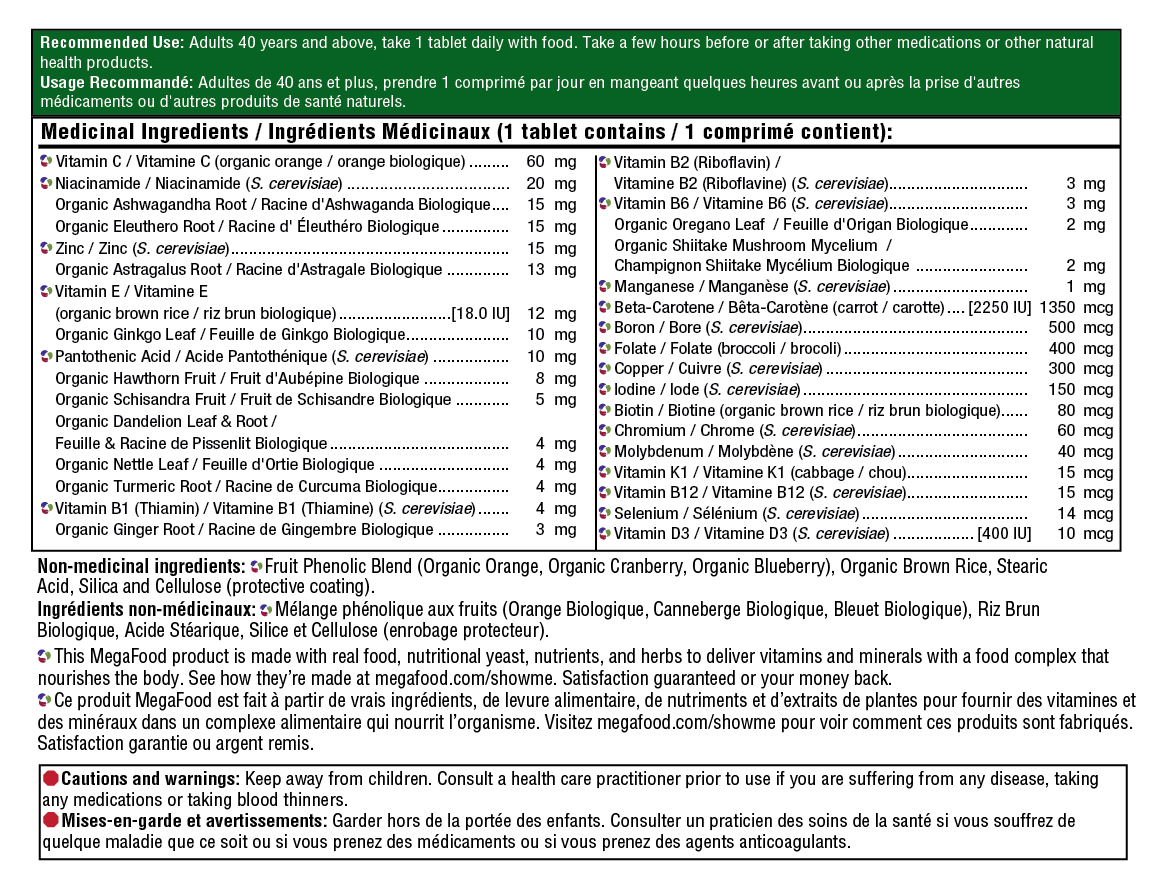 MEN OVER 40 ONE DAILY 72 TABS MEGAFOOD – Ave Maria Health