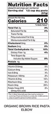 BROWN RICE ELBOWS ORGANIC 340 G TINKYADA – Ave Maria Health