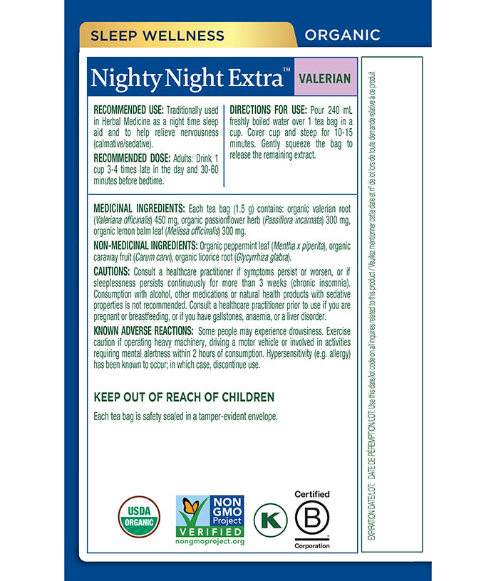 NIGHTY NIGHT EXTRA TEA 16 BAGS TRADITIONAL MEDICINALS – Ave Maria Health