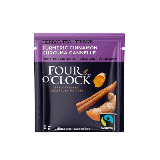 TURMERIC CINNAMON HERBAL TEA ORGANIC 16 TEA BAGS FOUR O'CLOCK – Ave ...